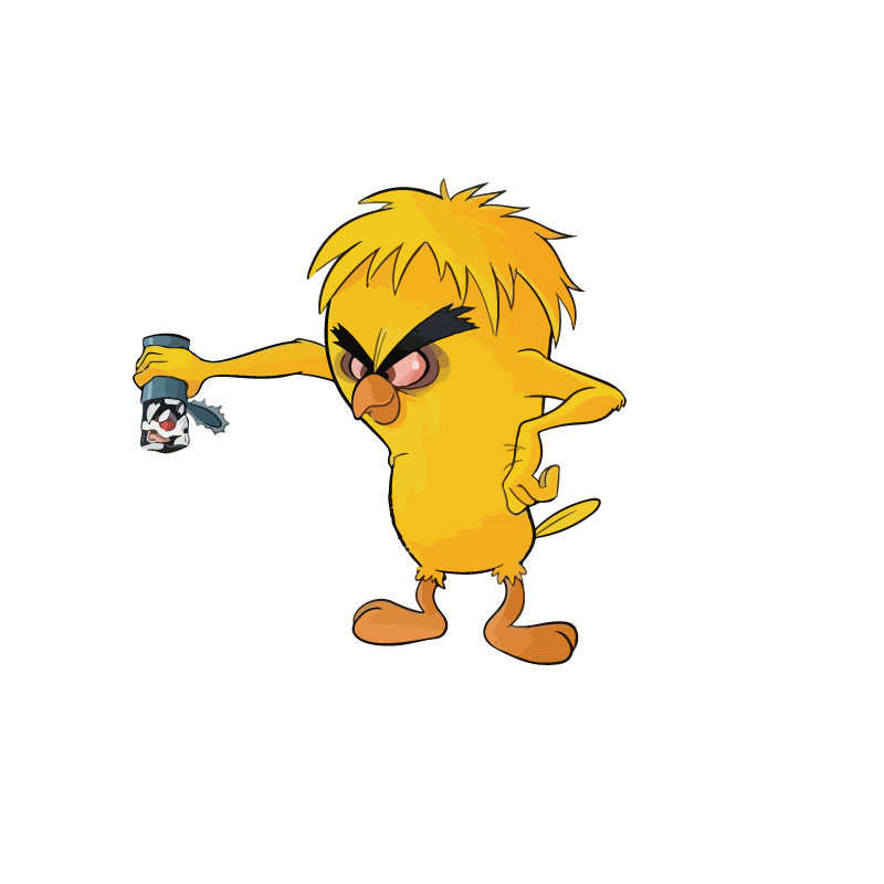 Piolin enojado- Piolin – Stickers Med